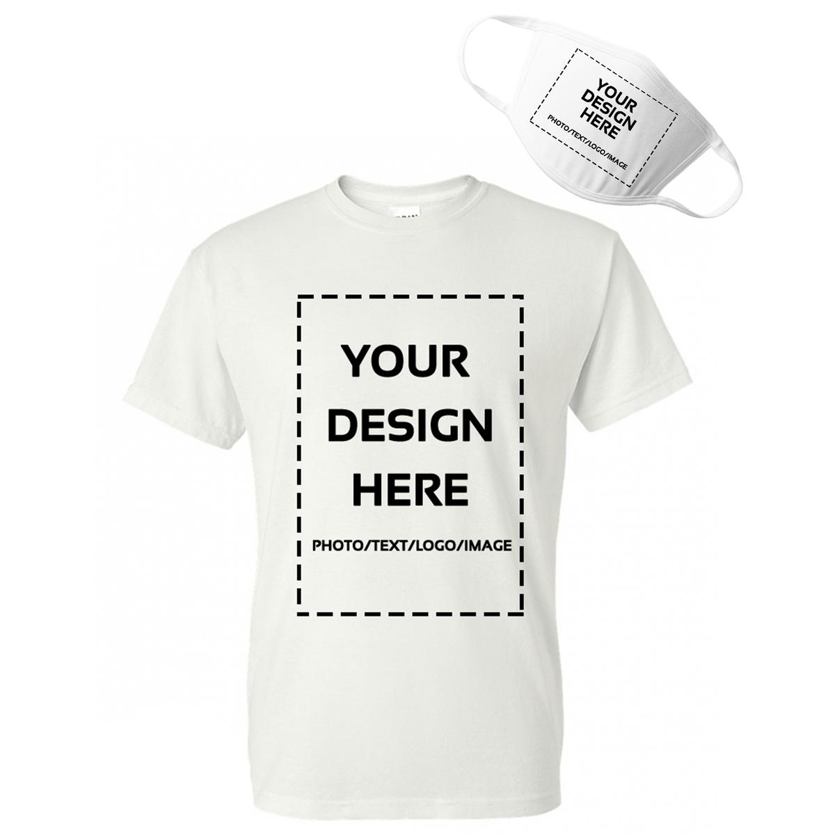 Buy Online Design Your Own Print Text or Image T-Shirt & Face Mask ...